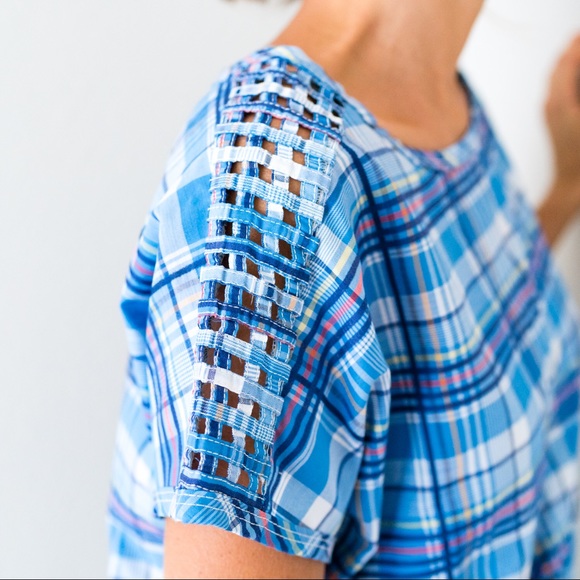 Vintage | Tops | Vintage 7s Plaid Boxy Braided Tee T Shirt | Poshmark